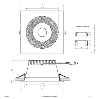 EVN LED Deckeneinbau -quadr. ES54204925 | Adalbert Zajadacz GmbH & Co. KG