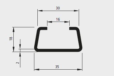 C-Profilschiene 35x18 mm 7950S-G | Adalbert Zajadacz GmbH & Co. KG